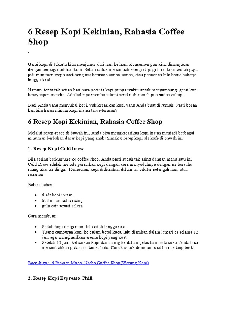 Kopi Kopi Kopi | PDF