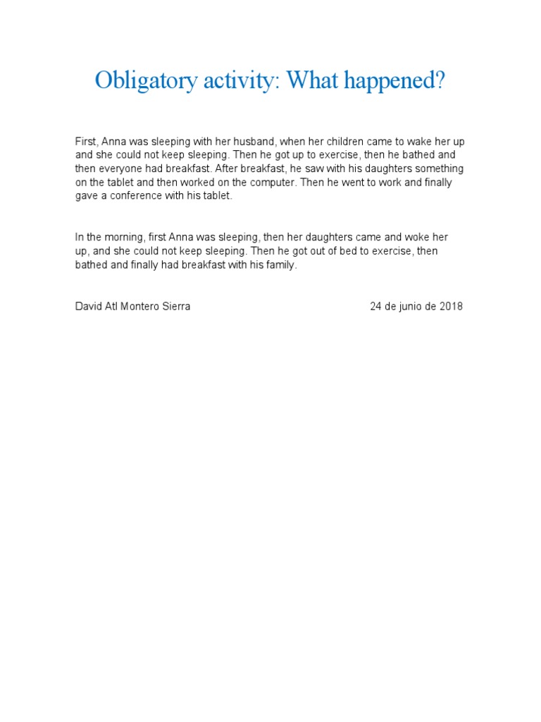 A Day in Anna's Life | PDF