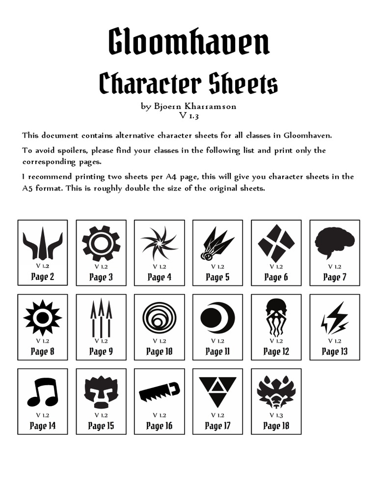 Improved Character Sheets V1.3 | PDF | Media Technology | Stationery