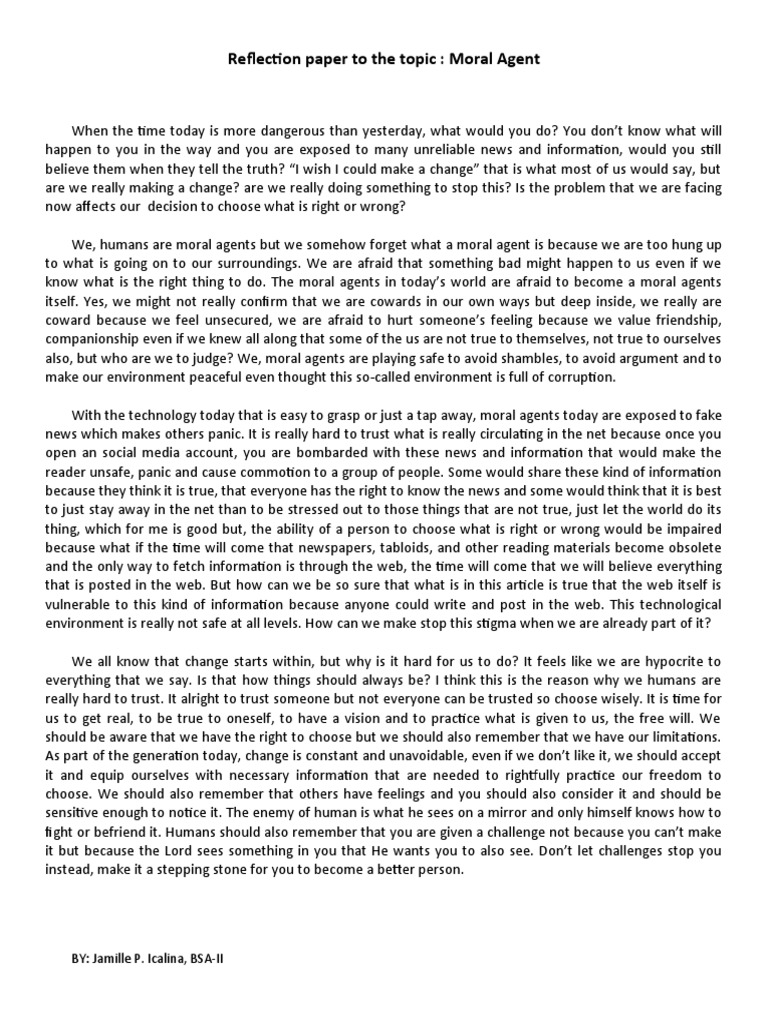 Reflection Paper To The Topic | PDF | World Wide Web | Internet & Web