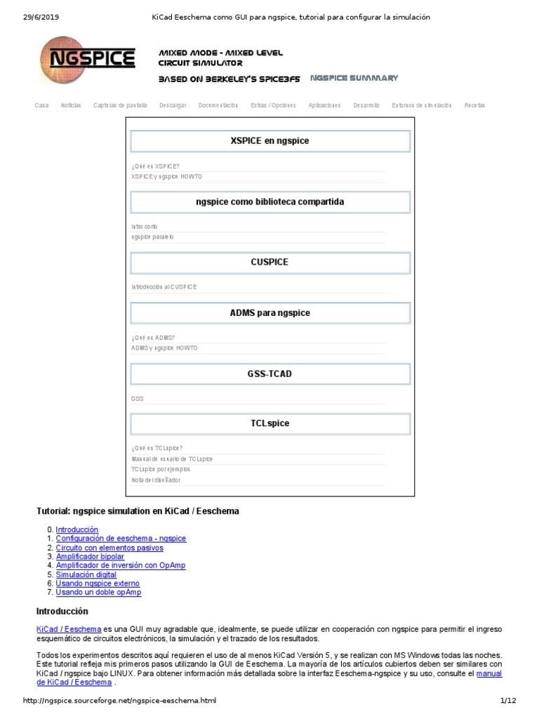 Tutorial de ngspice en KiCad Eeschema | PDF | Amplificador operacional | Transistor
