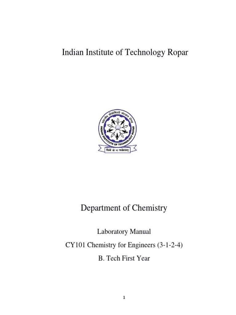 Cy101 Lab Manual | PDF | Thin Layer Chromatography | Ph