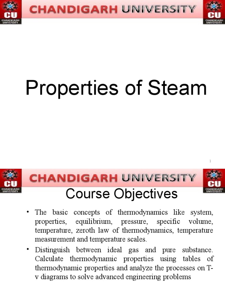 Properties of Steam | PDF | Steam | Temperature