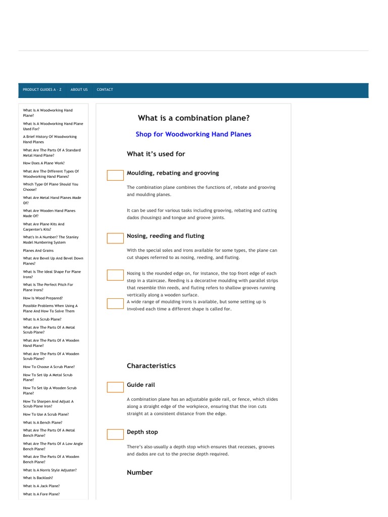 What Is A Combination Plane | PDF | Equipment | Wood