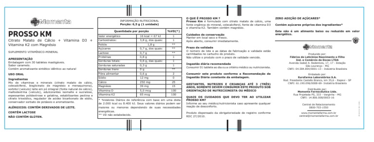 Bula Prosso KM | PDF | Vitamina | Vitamina D