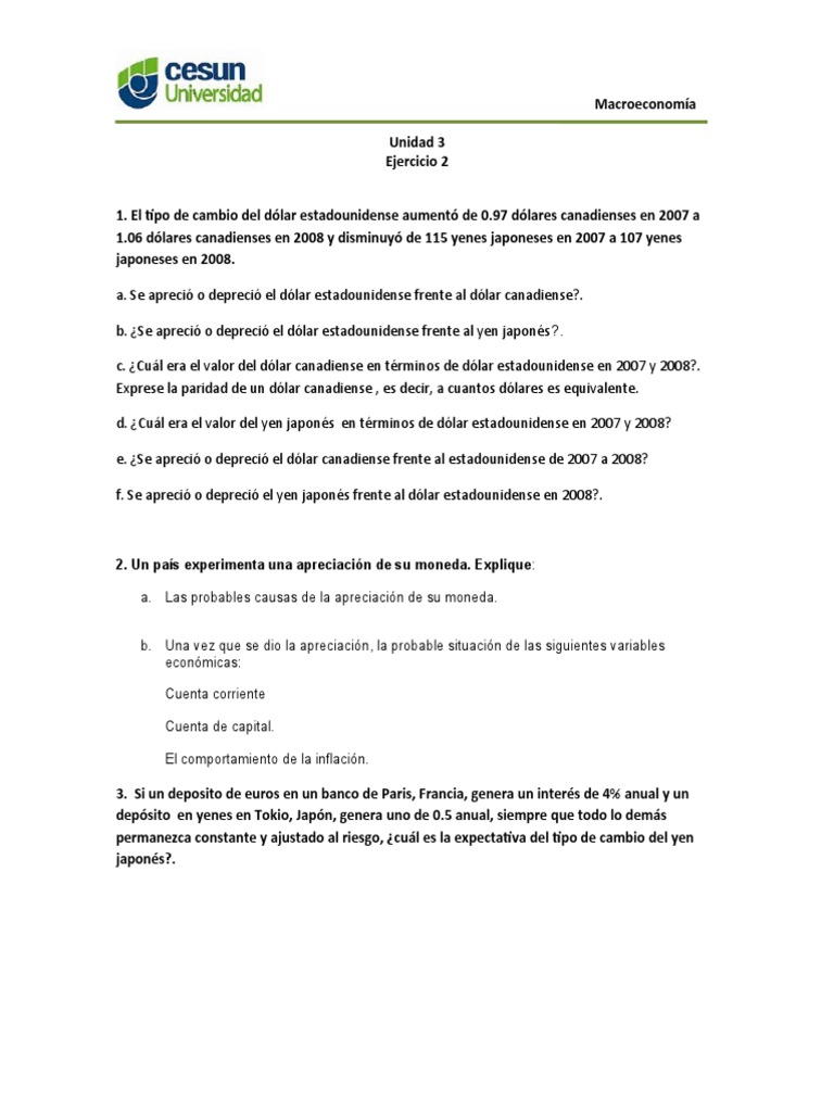 Ejercicio 1c - U3 | PDF | Tipo de cambio | Libra esterlina