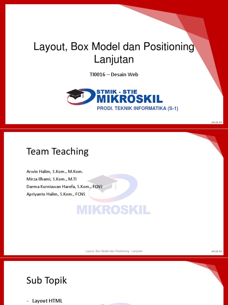 Layout, Box Model Dan Positioning | PDF | Komputer | Teknologi & Rekayasa