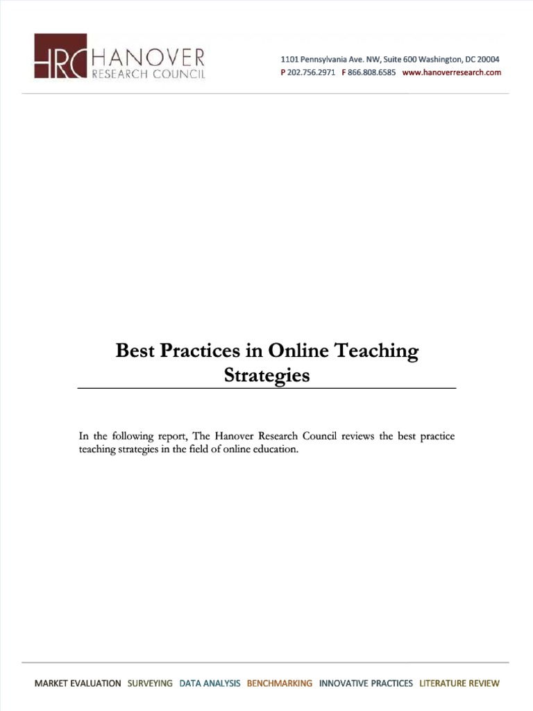 Best Practices in Online Teaching Strategies | PDF | Educational ...