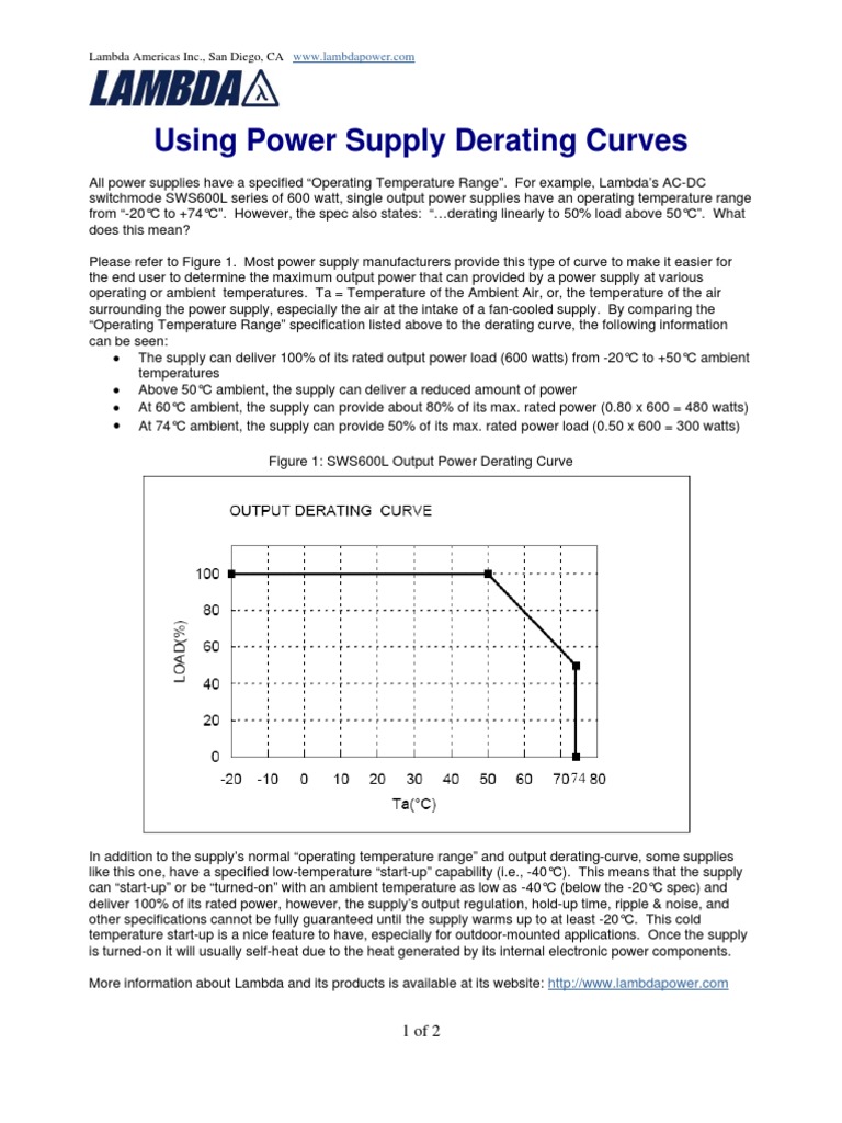 Using PwrSply Derating Curves | PDF | Power Supply | Electrical Engineering