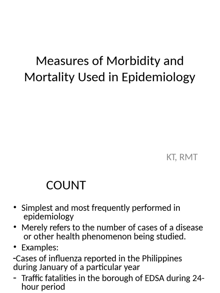 Epidemiology: Morbidity and Mortality Metrics | PDF | Infant Mortality ...