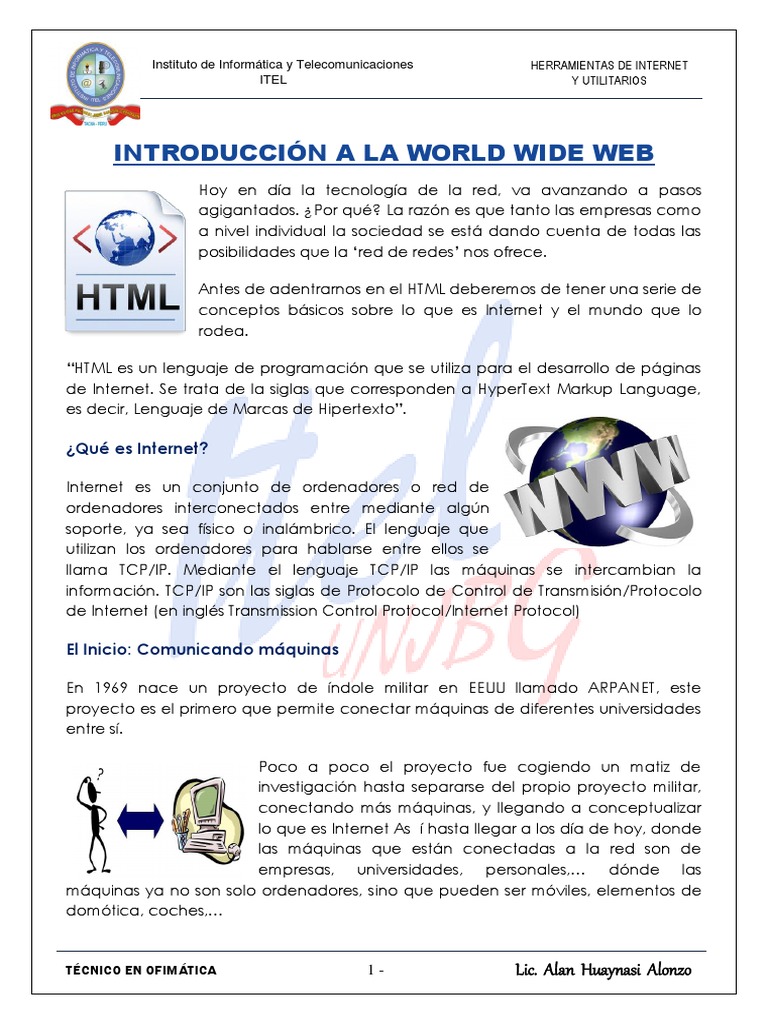 Introducción a Internet y HTML | PDF | HTML | Red mundial