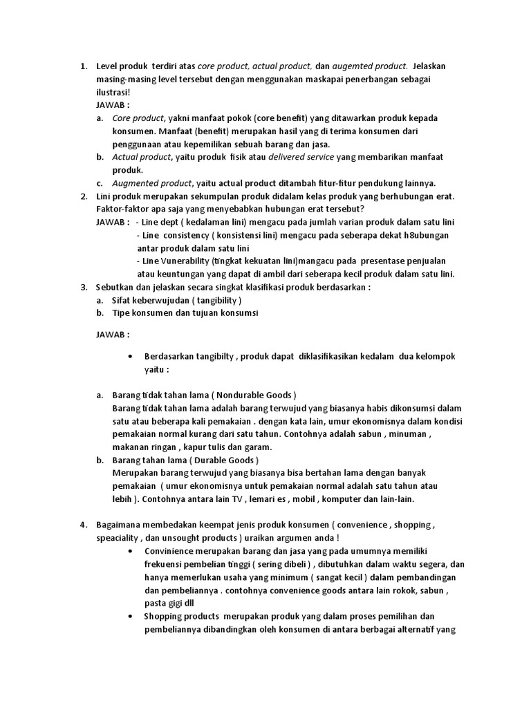 Tingkatan Produk dan Contohnya | PDF