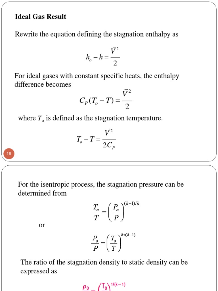 Stagnation Properties For Ideal Gas | PDF | Gases | Atmosphere Of Earth