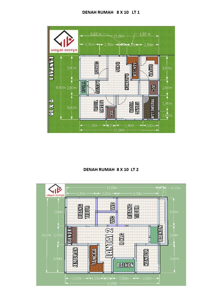 DENAH RUMAH 8 X 10 LT 1 Sumatra | PDF