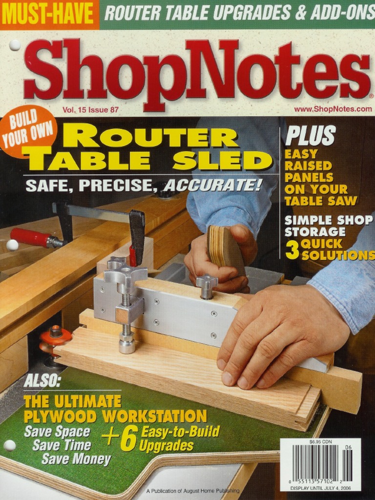 Shopnotes #87 (Vol 15) - Router Table Sled PDF | PDF | Manufactured ...