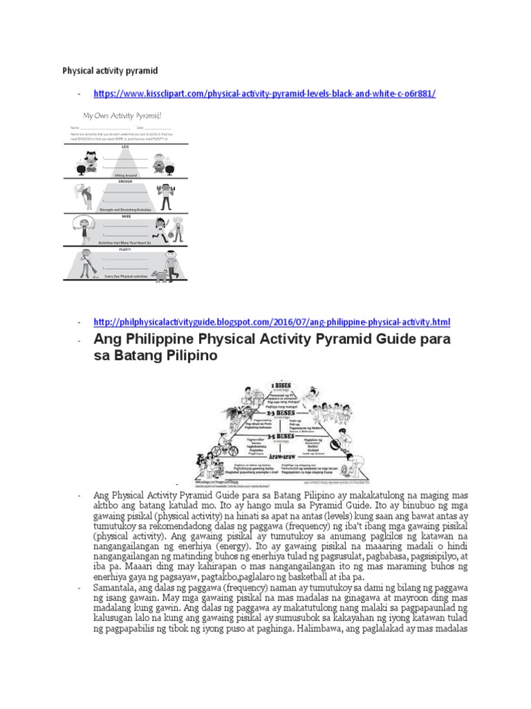 Physical Activity Pyramid | PDF