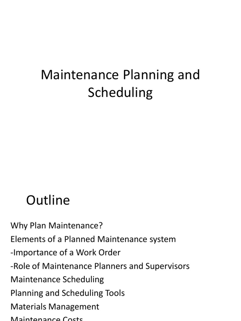 Maintenance Planning and Scheduling | PDF | Business