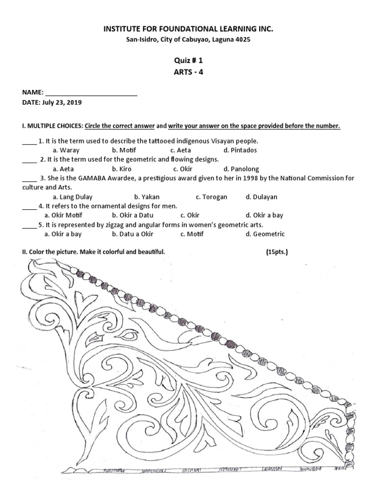 Quiz Arts Jimmy | PDF