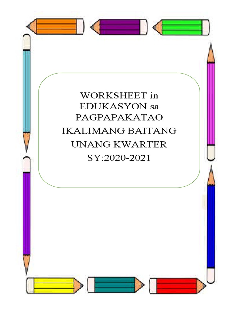 WORKSHEET Sa EsP (Autosaved) - 1 | PDF