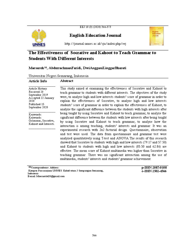 English Education Journal:, Abdurrachmanfaridi ...