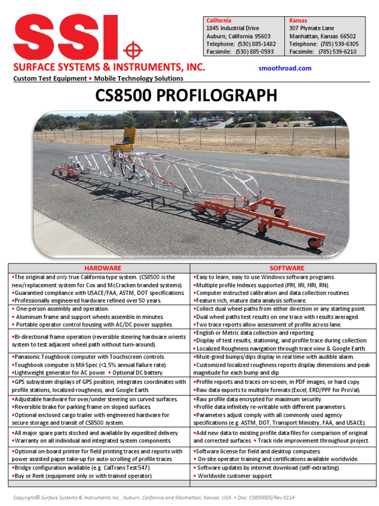 CS8500 Profilograph Brochure - 2016 | PDF | Global Positioning System ...