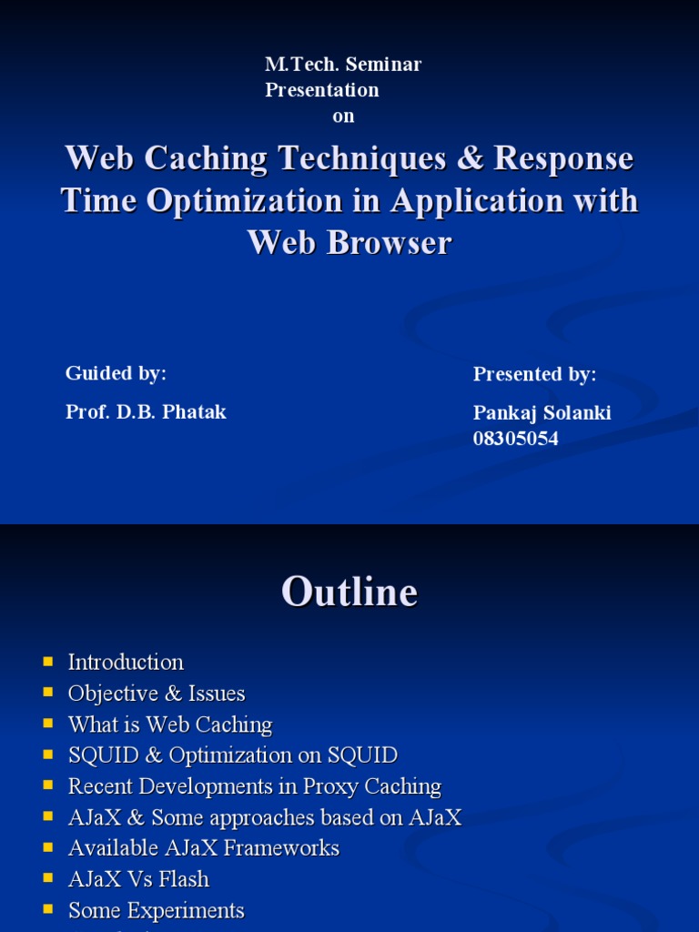 Web Caching Techniques & Response Time Optimization in Application With Web Browser | PDF | Ajax ...