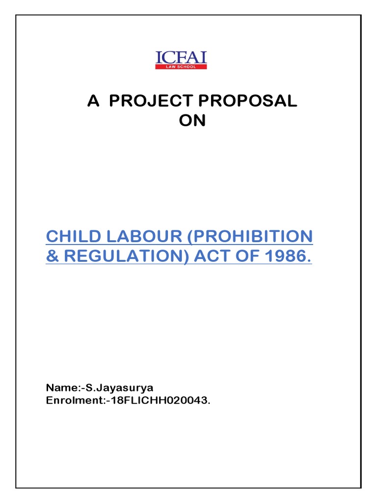 Child Labour, Project Proposal | PDF | Child Labour | Cognition