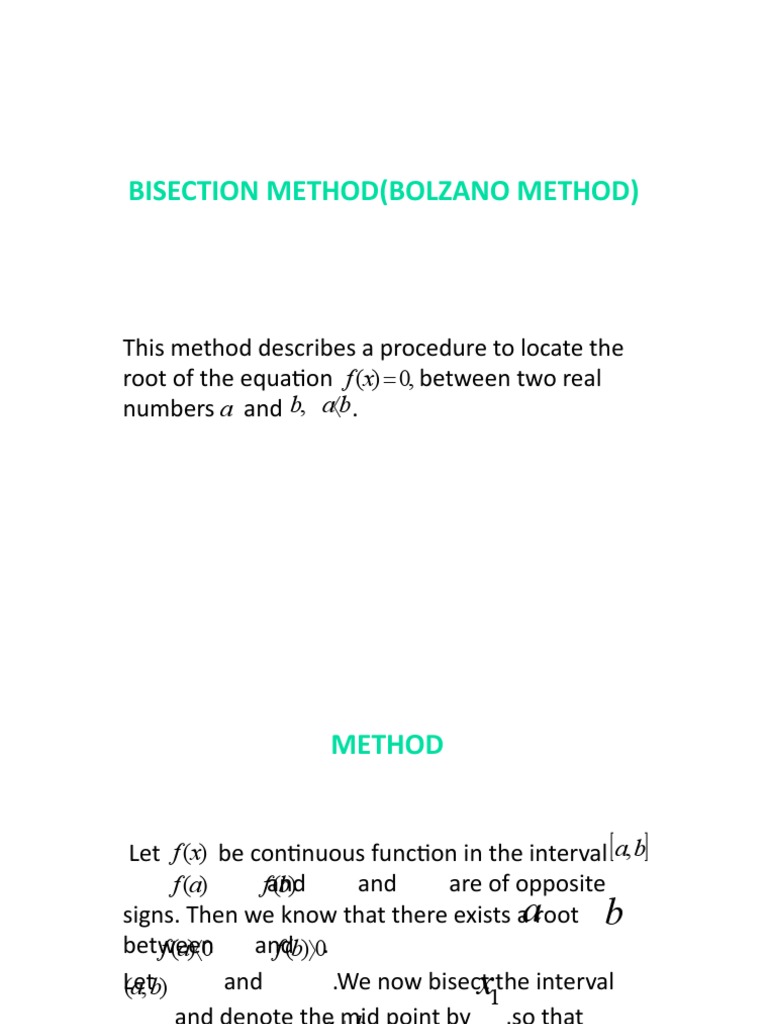 Bisection Method Pdf Analysis Discrete Mathematics