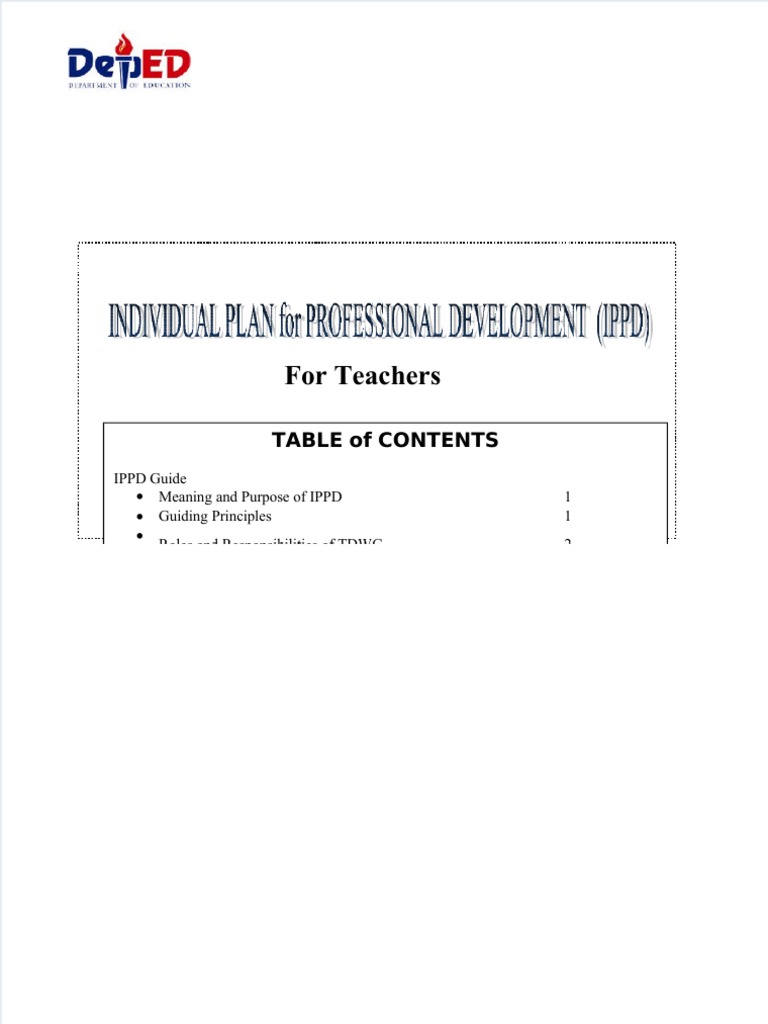 Individual Plan For Professional Development PPD Deped | PDF ...