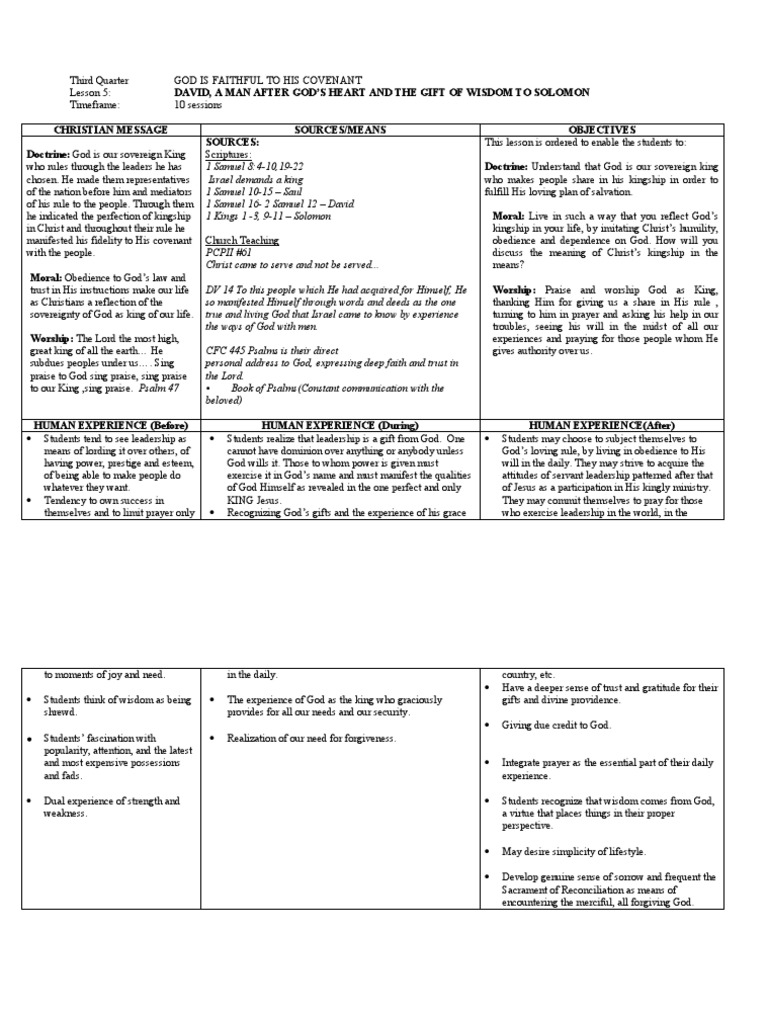 CLE 7 Lesson 5 2018 | PDF | Saul | Samuel