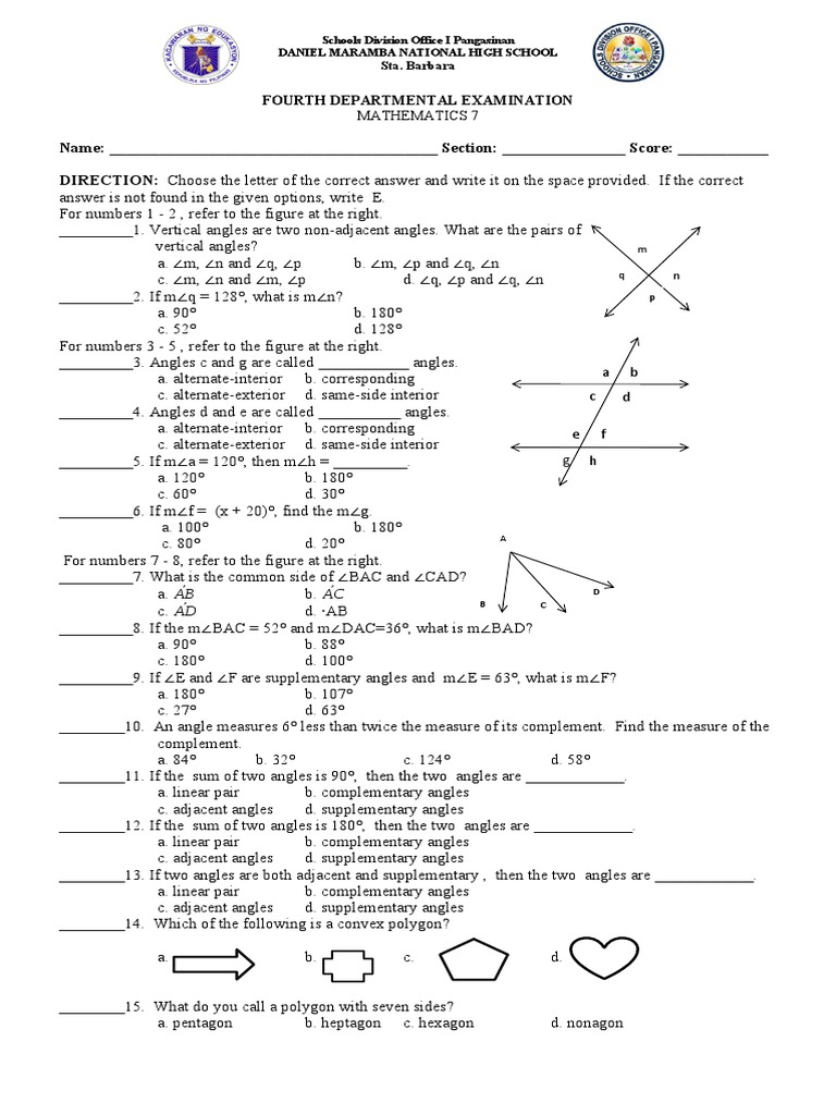 Name: - Section: - Score: - DIRECTION: Choose The Letter of The Correct ...