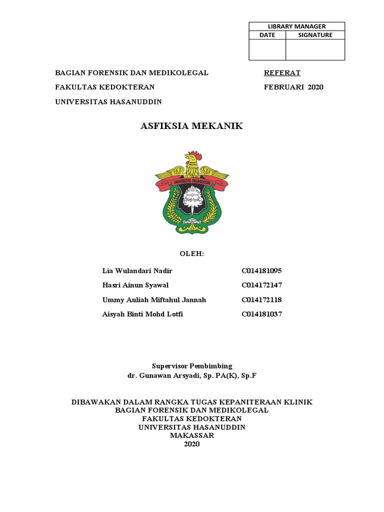Penyebab Asfiksia Mekanik dan Tardieu Spot | PDF
