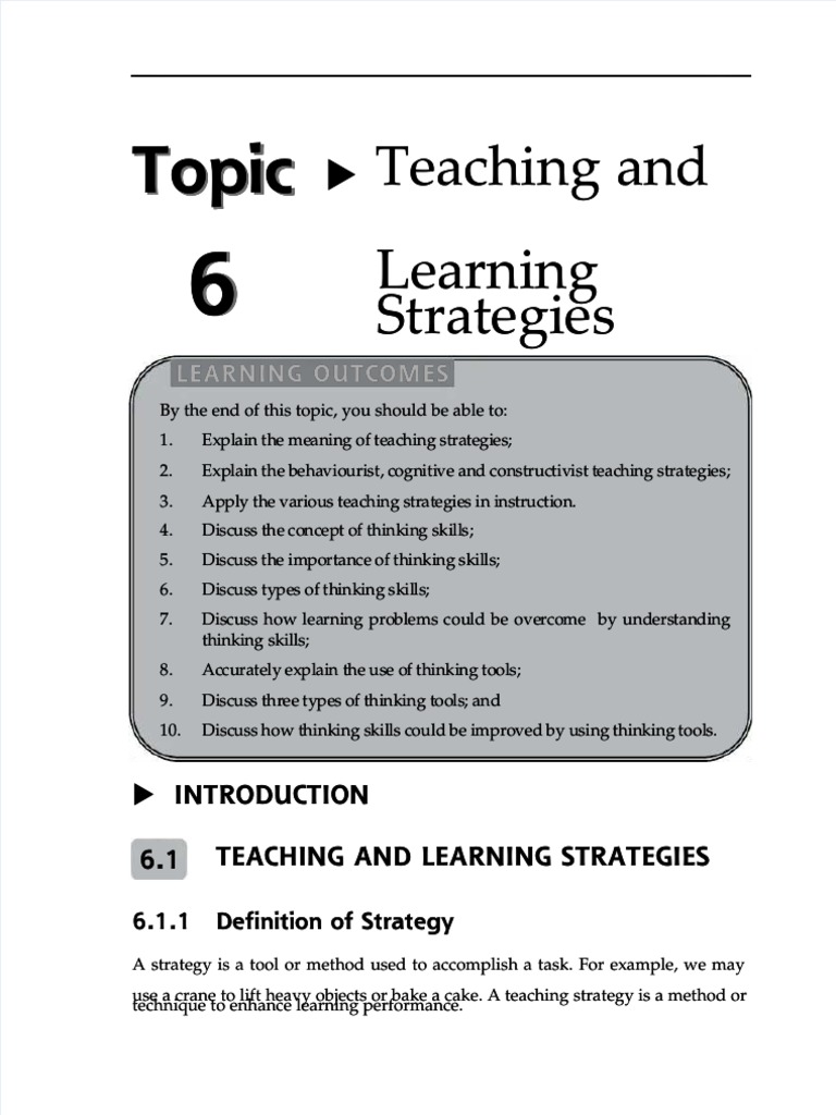Teaching and Learning Strategies | PDF | Learning | Teachers