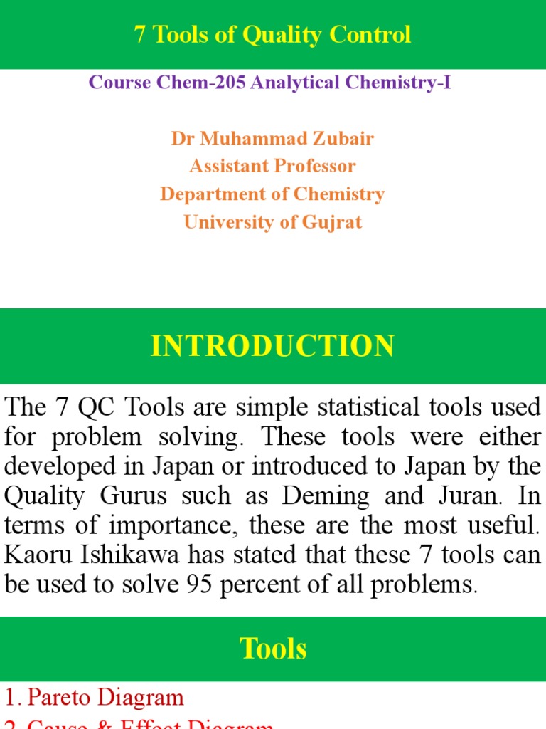 Quality Control Tools for Chemists | PDF | Chart | Scientific Method