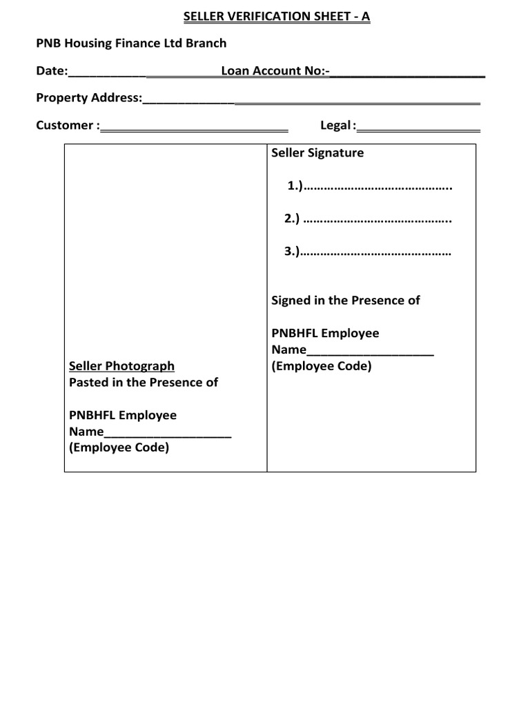 Seller Verification for Loan Processing | PDF