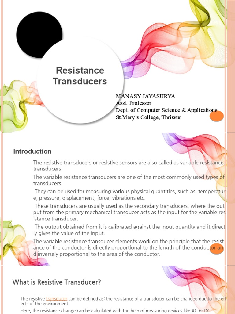 Resistance Transducer | PDF | Electrical Resistivity And Conductivity ...