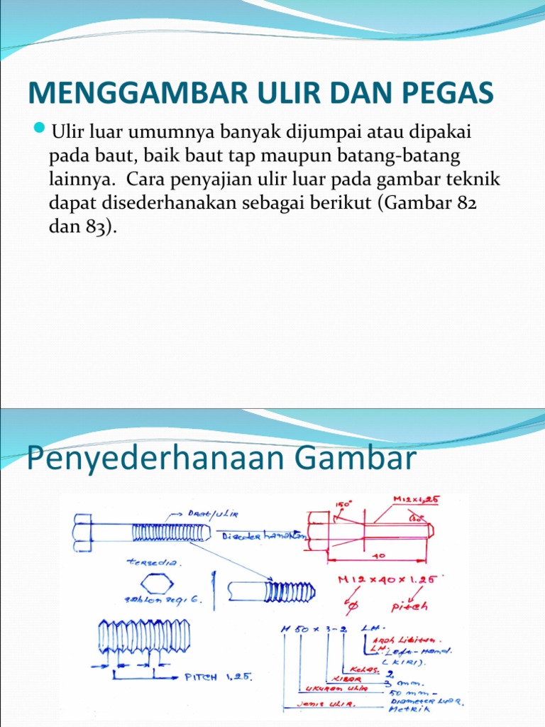 Menggambar Ulir Dan Pegas | PDF