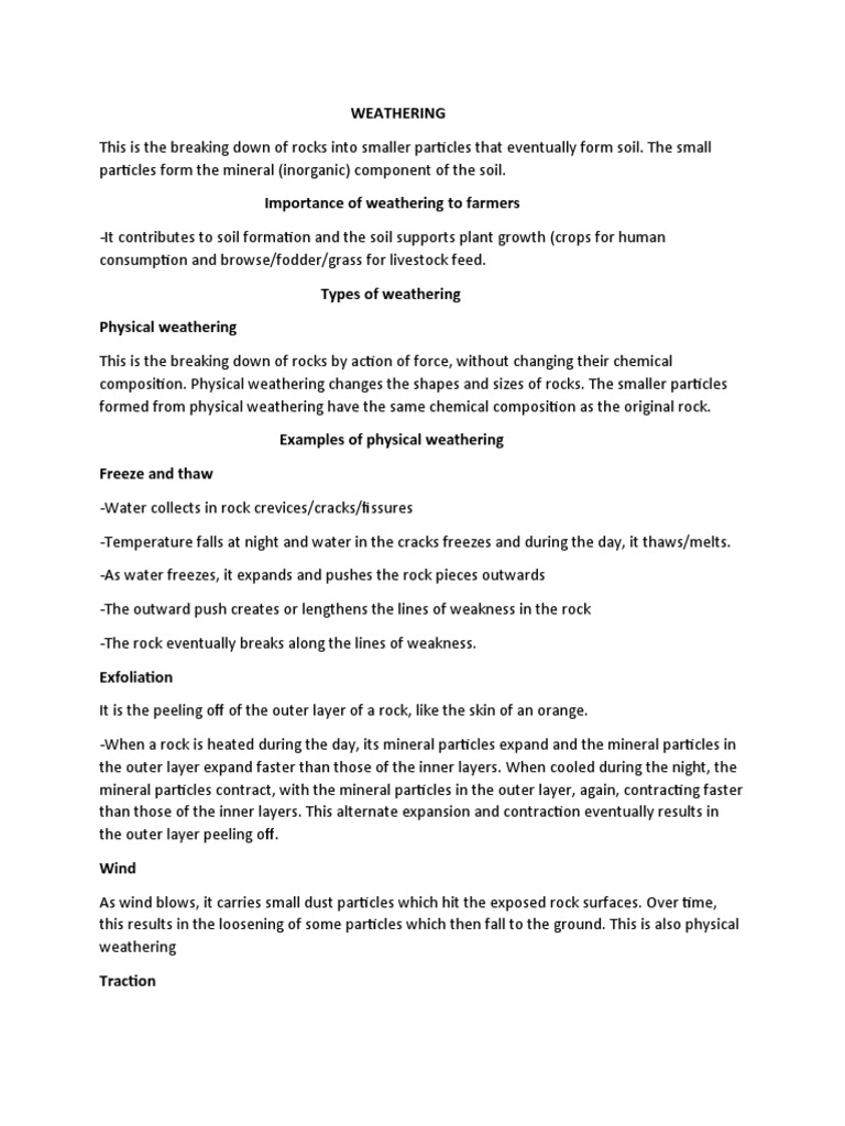Weathering Notes | PDF | Weathering | Natural Materials