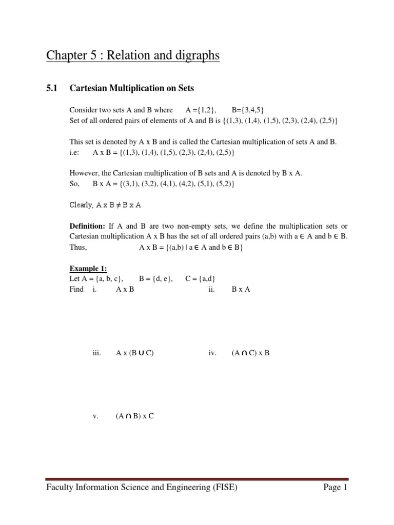 Chapter 5 - Relation | PDF | Vertex (Graph Theory) | Mathematical Relations