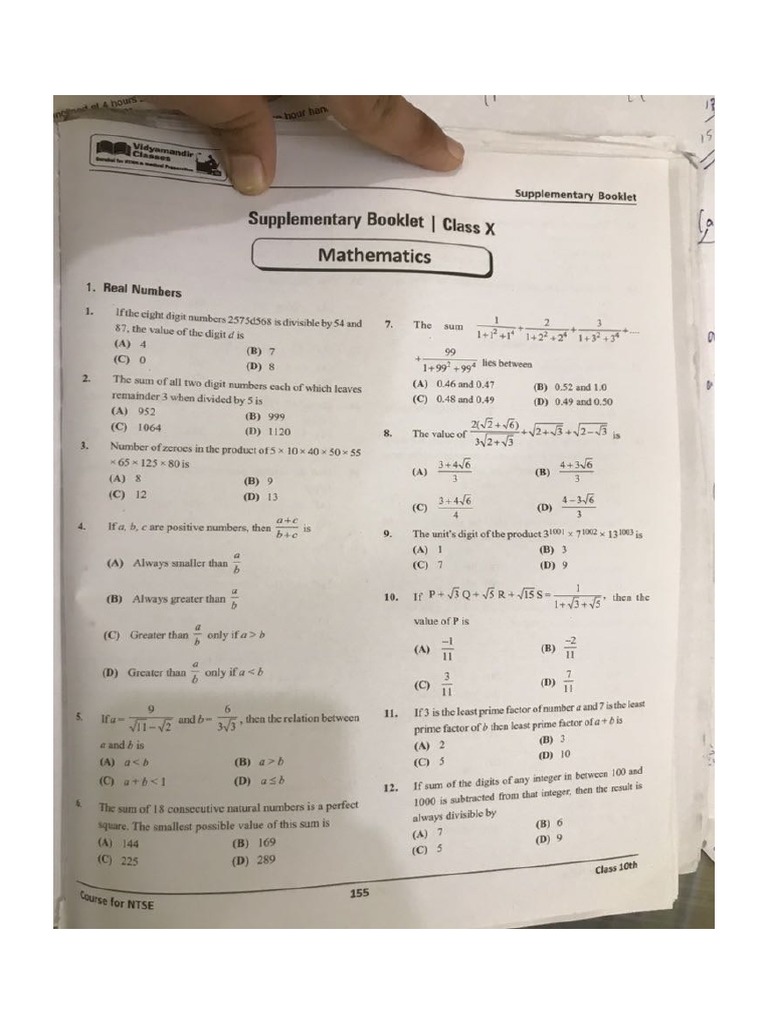 VMC REAL NUMBERS | PDF
