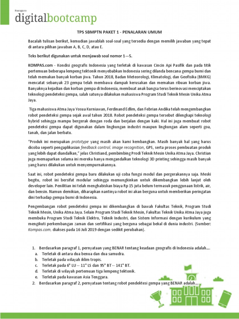 Latihan TO UTBK 1 - TPS Penalaran Umum | PDF