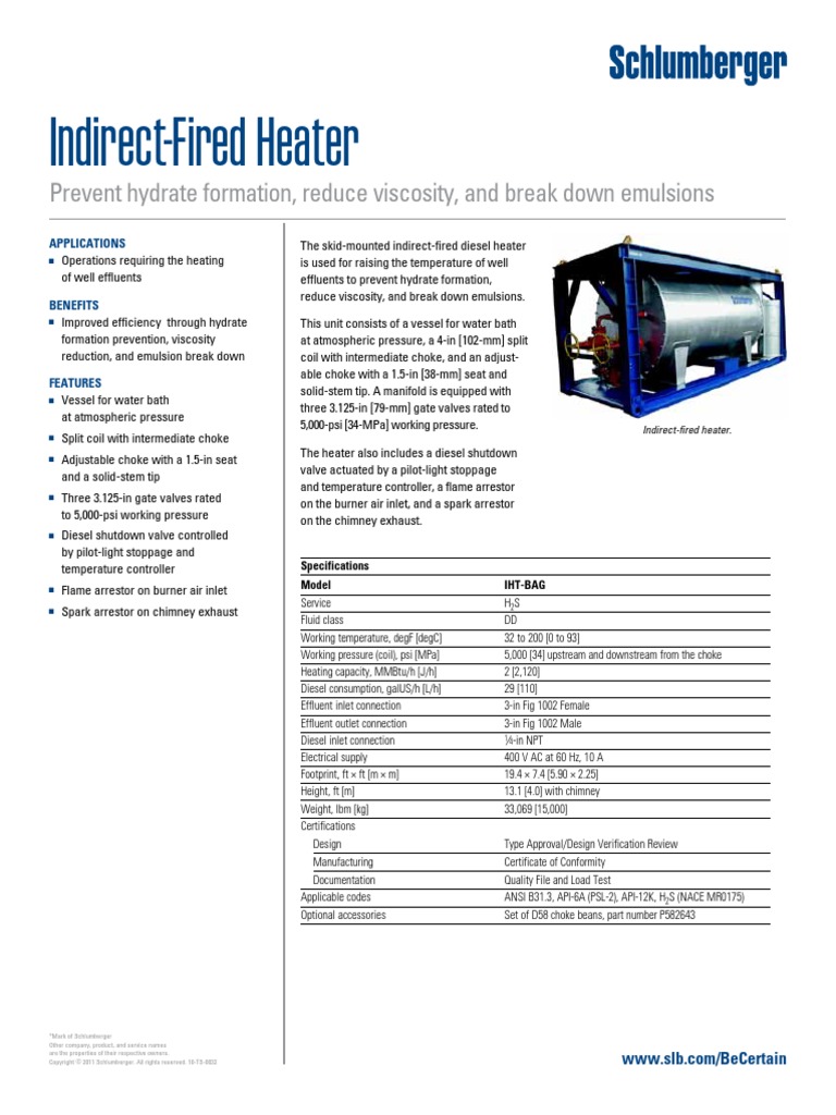 Indirect-Fired Heater: Prevent Hydrate Formation, Reduce Viscosity, and ...