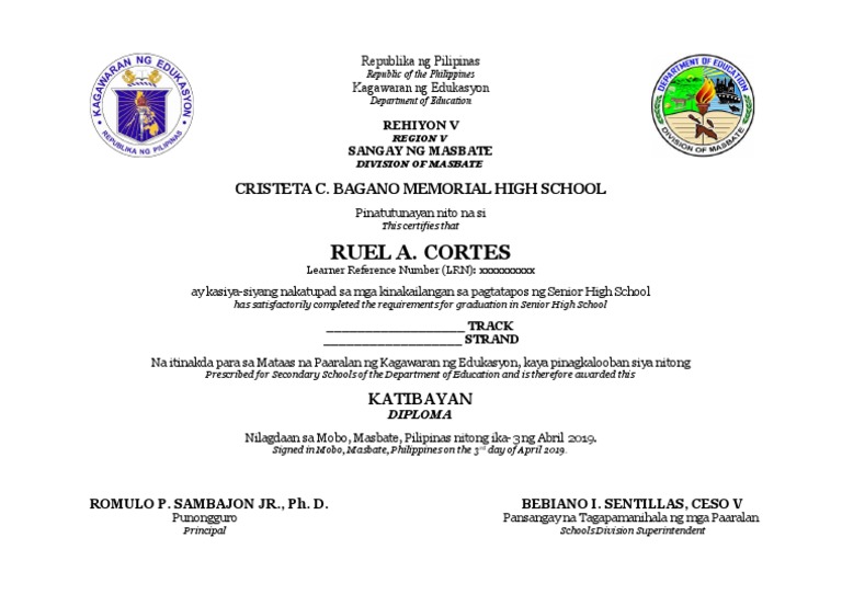 Diploma SHS-template | PDF
