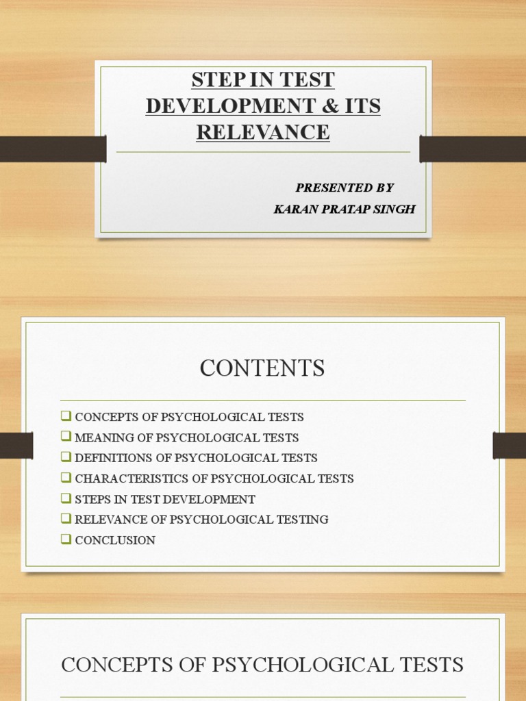 Steps in Psychological Test Development | PDF | Psychological Testing ...