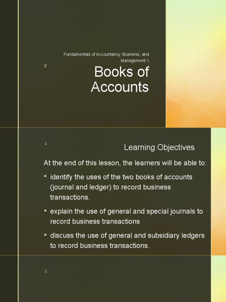 Books of Accounts | PDF | Debits And Credits | Financial Transaction