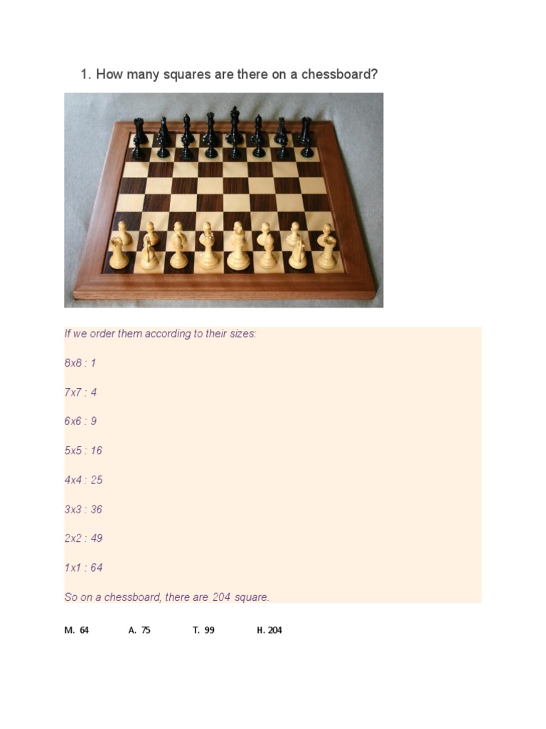 How Many Squares Are There On A Chessboard? | PDF