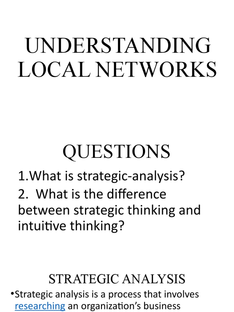Understanding Local Networks | PDF