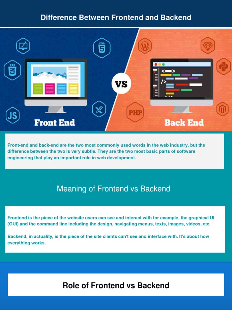 Difference Between Frontend and Backend | PDF | Web Development ...