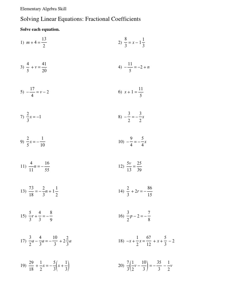 Multi-Step Equation Practice Problems | PDF | Equations | Abstract Algebra