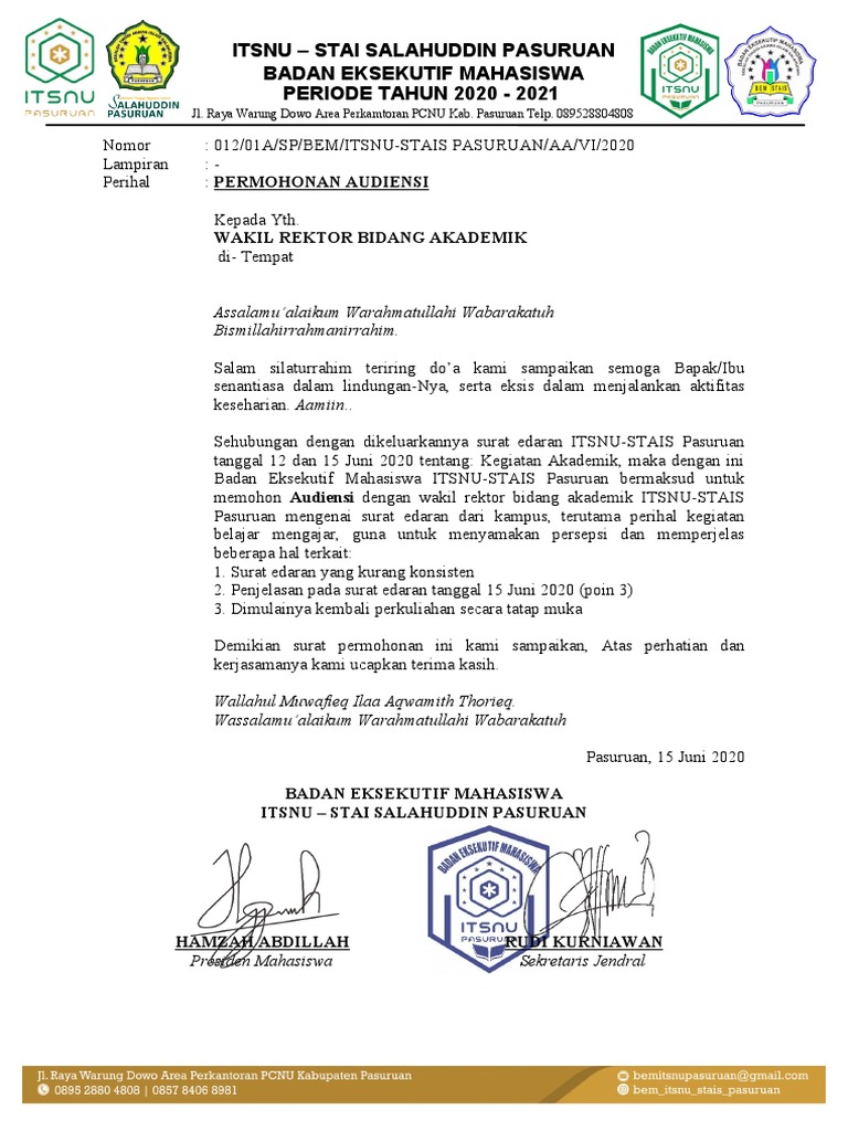 Surat Permohonan Audiensi | PDF